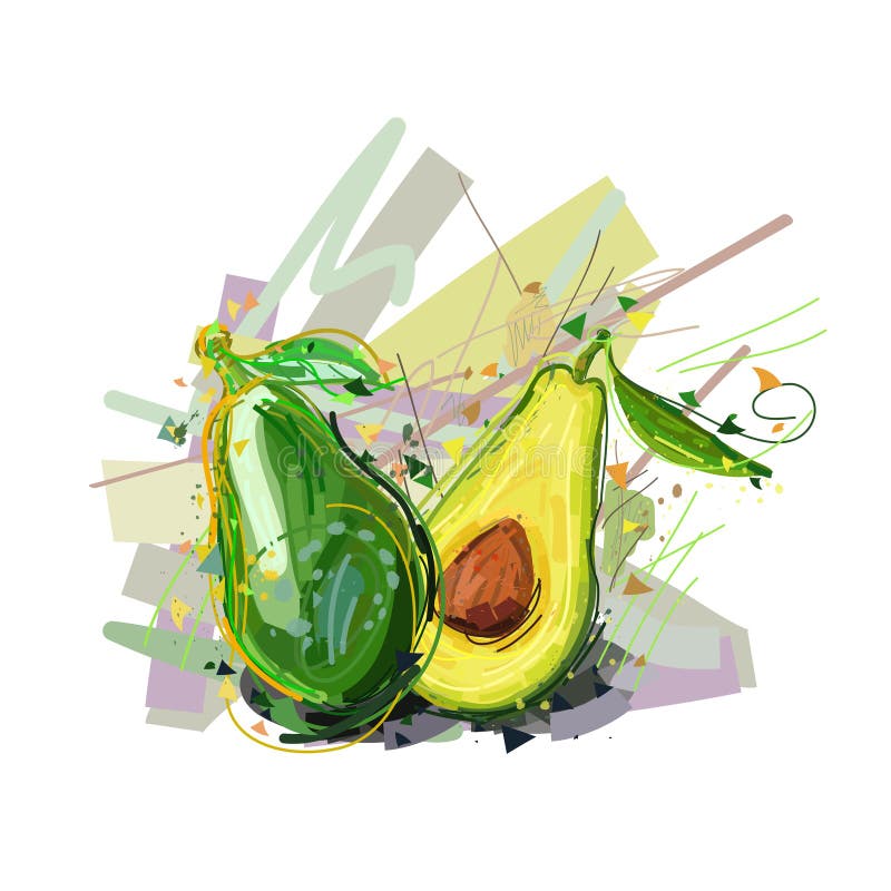 Avocado. Vector Illustration of Abstract Avocado. Stylized Avocado for ...