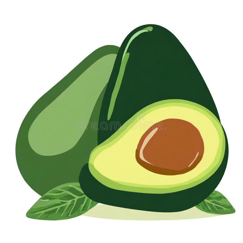 Avocado, Vegetable Illustration on a White Background. Stock Image ...