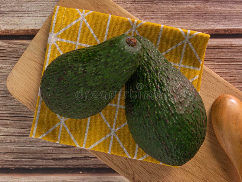 Avocado on Wood Table Top View Image for Food Concept Stock Image ...