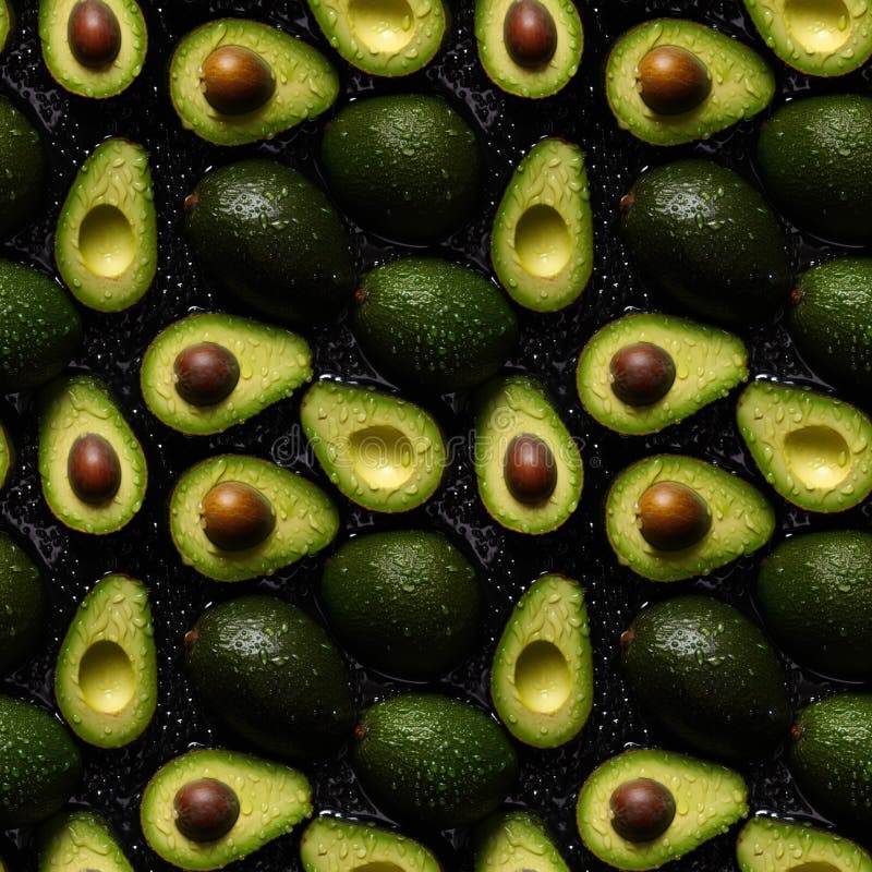 Avocados Background Avocado Seamless Pattern Stock Illustration ...
