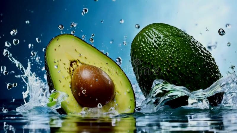 Avocados splash. stock video. Video of fruit, digestion - 336120407