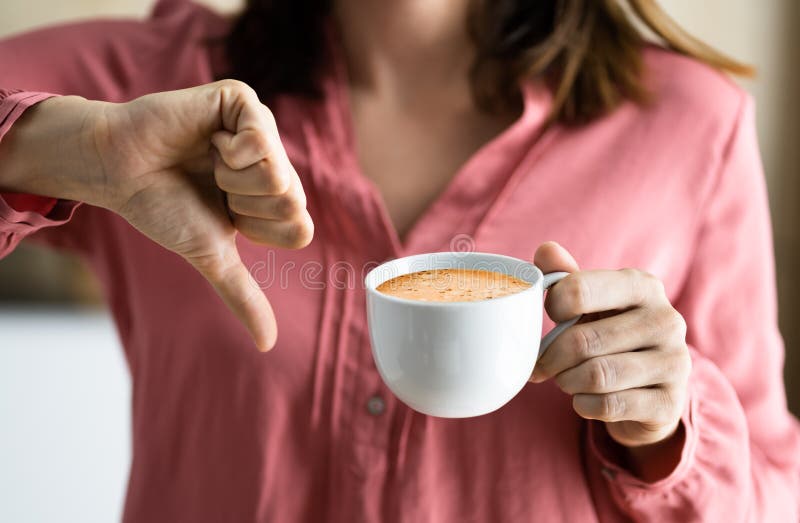 Avoid Coffee Bacause of Heartburn. Stop Drinking Stock Image - Image of ...