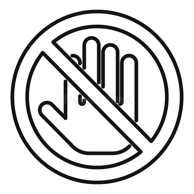Avoid Contact Sign Icon Outline Vector. Handle Touch Stock Vector ...