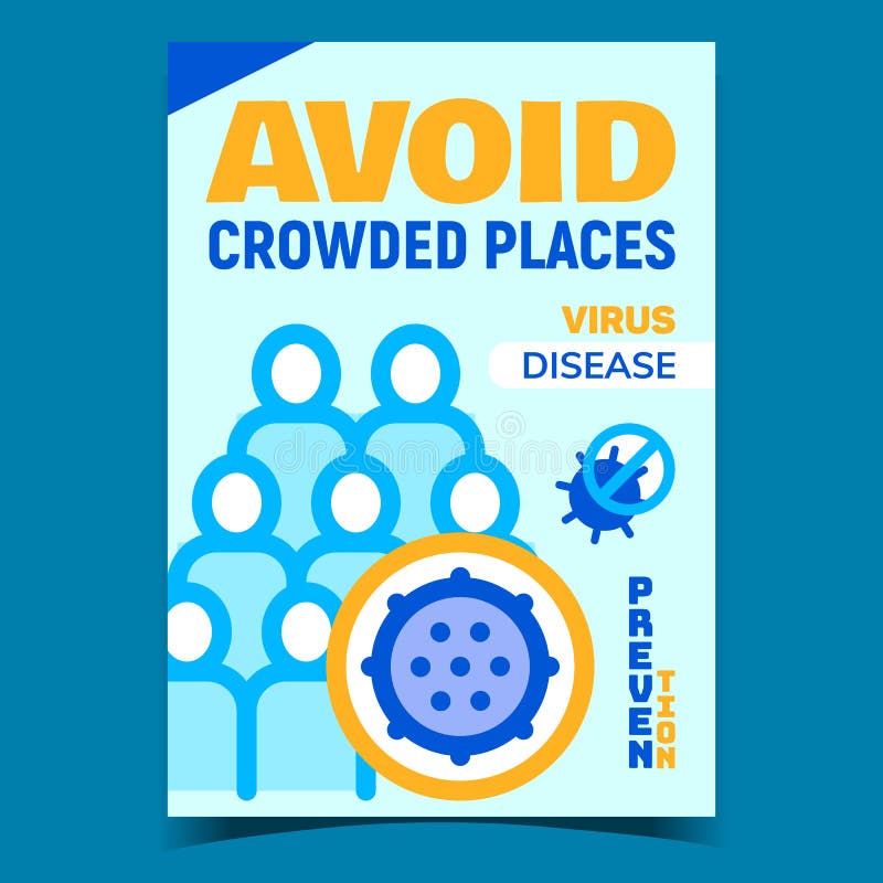 Avoid Crowded Places Concept. Quarantine Coronavirus Pandemic Concept ...