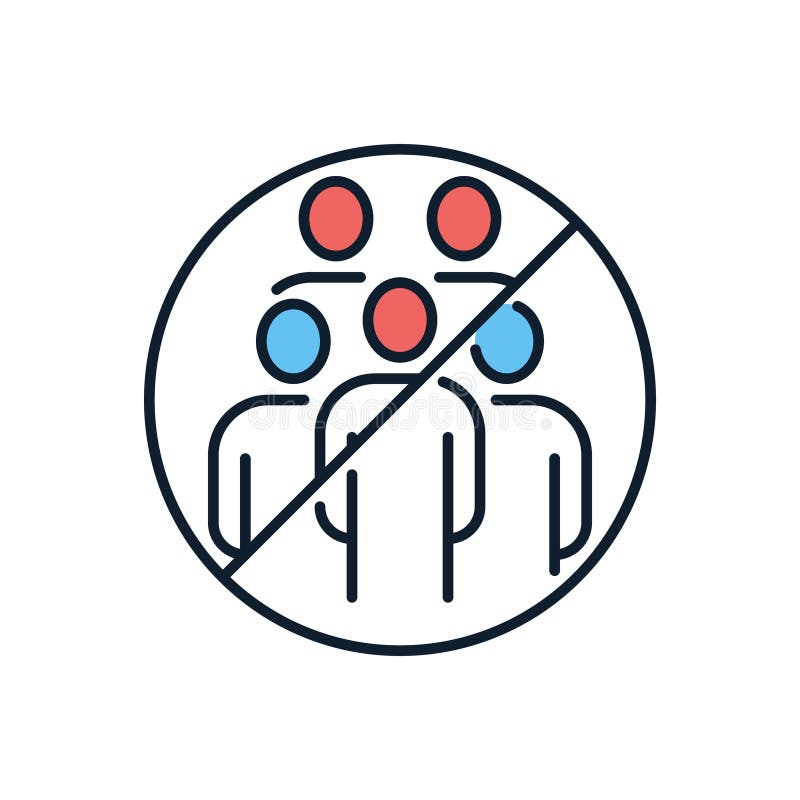 Avoid Crowded Places Related Vector Icon Stock Vector - Illustration of ...