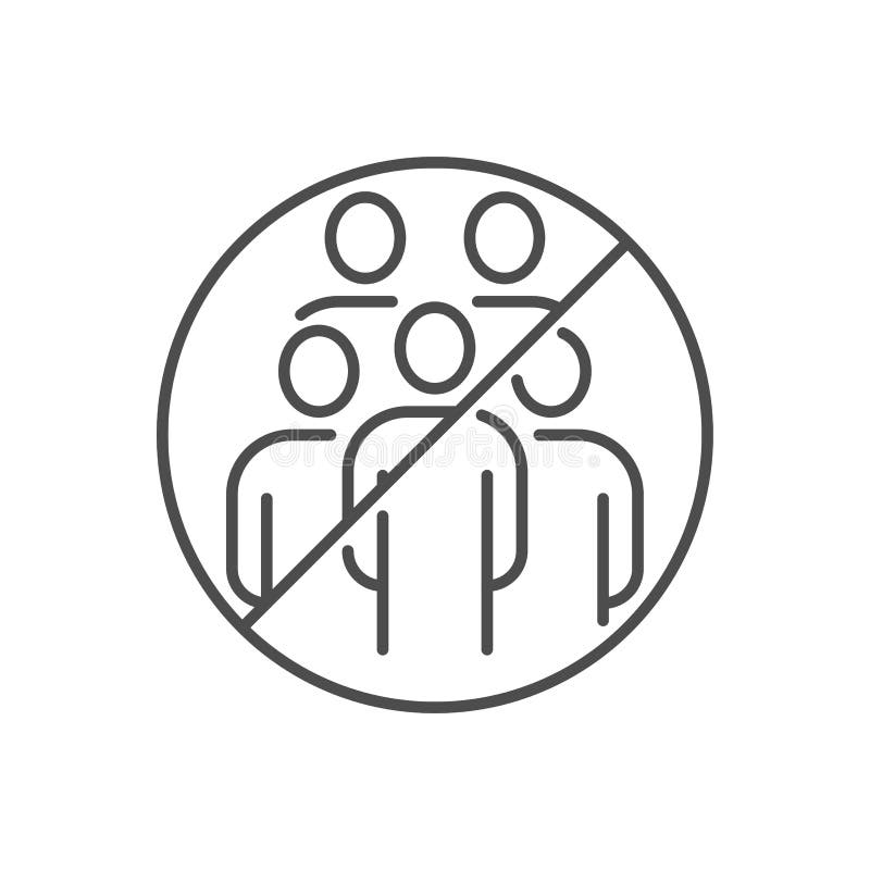 Avoid Crowded Places Related Vector Thin Line Icon Stock Vector ...