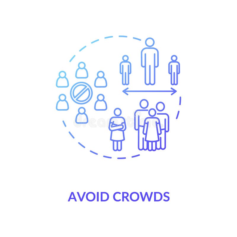 Avoid crowds concept icon stock vector. Illustration of drawing - 188905470