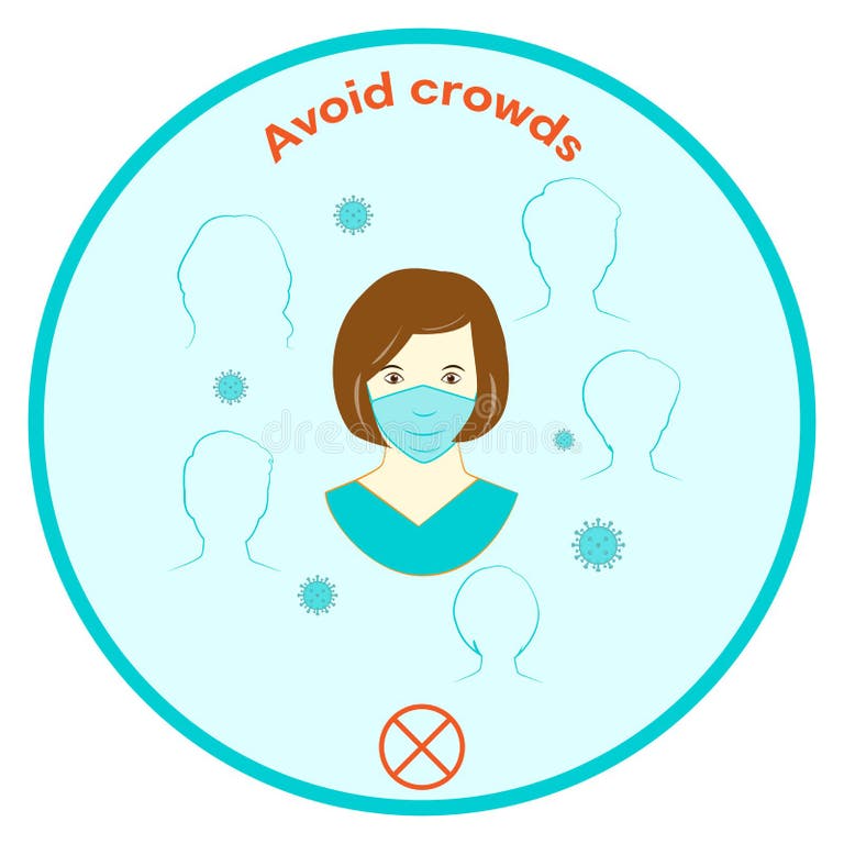 Corornavirus, Avoid the Crowds To Protect Yourself Stock Vector ...
