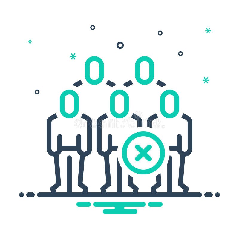 Mix Icon for Avoid Crowds, Avoid and Refuse Stock Illustration ...
