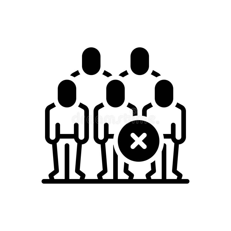 Black Solid Icon for on for Avoid Crowds, Avoid and Refuse Stock ...