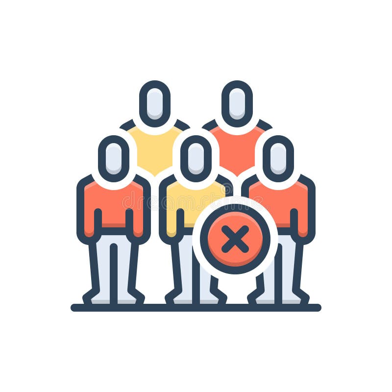 Color Illustration Icon for Avoid Crowds, Avoid and Refuse Stock ...