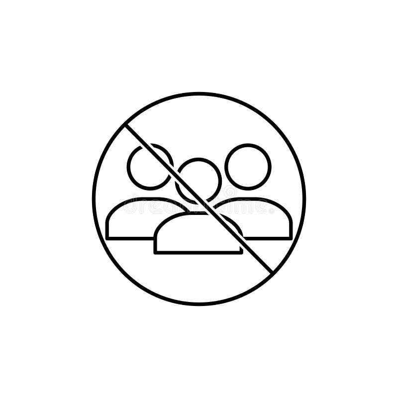 Sign Team Get Together is Not Allowed. Avoid Crowds People Vector ...