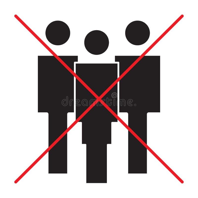 Avoid Crowds Sign. Coronavirus Pandemic Stock Vector - Illustration of ...