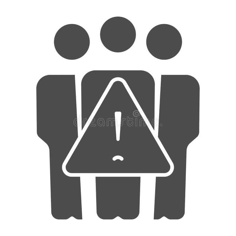 Avoid Crowds Solid Icon, Coronavirus Prevention Concept, Keep Social ...