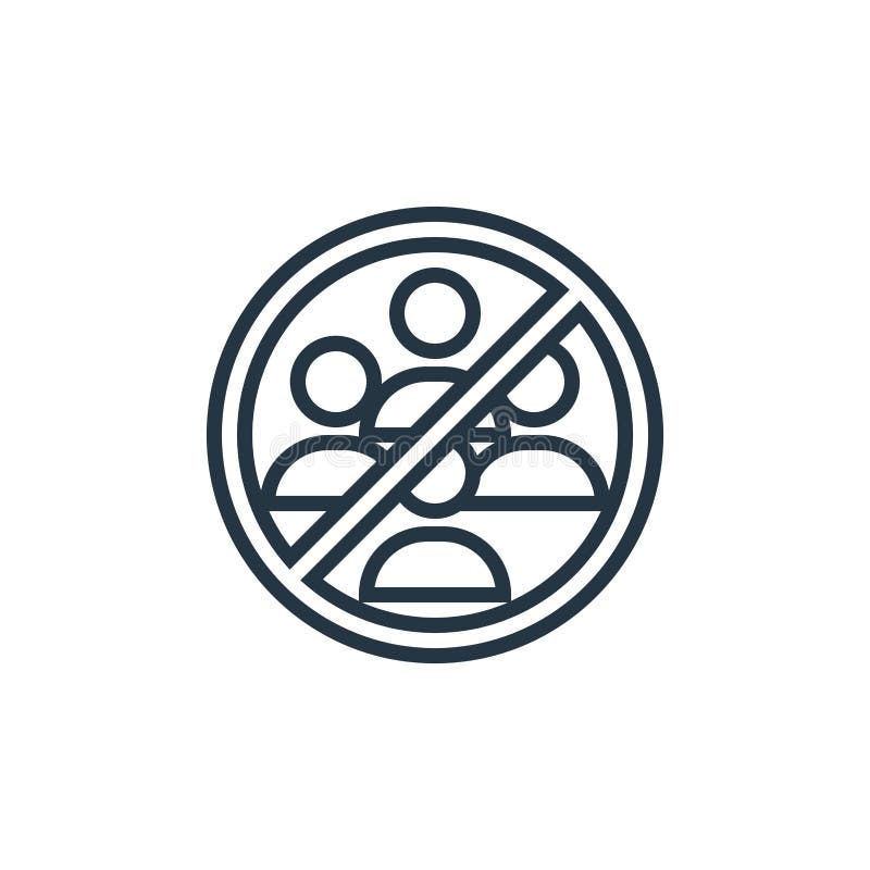 Avoid Crowds Vector Icon Isolated on White Background. Outline, Thin Line Avoid Crowds Icon for ...
