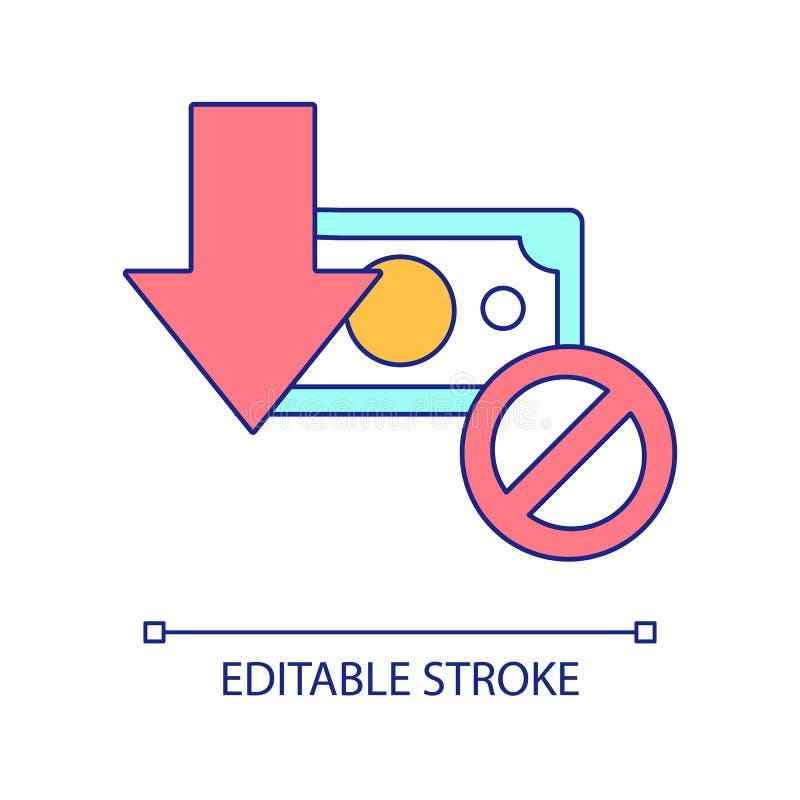 Avoid Decrease in Payment RGB Color Icon Stock Vector - Illustration of ...