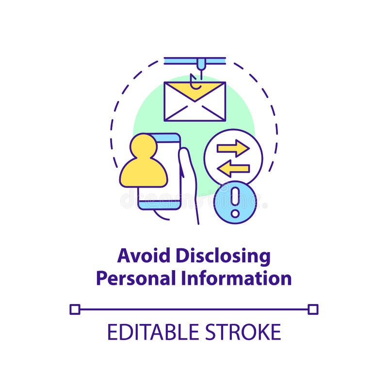 Avoid Disclosing Personal Information Concept Icon Stock Vector ...