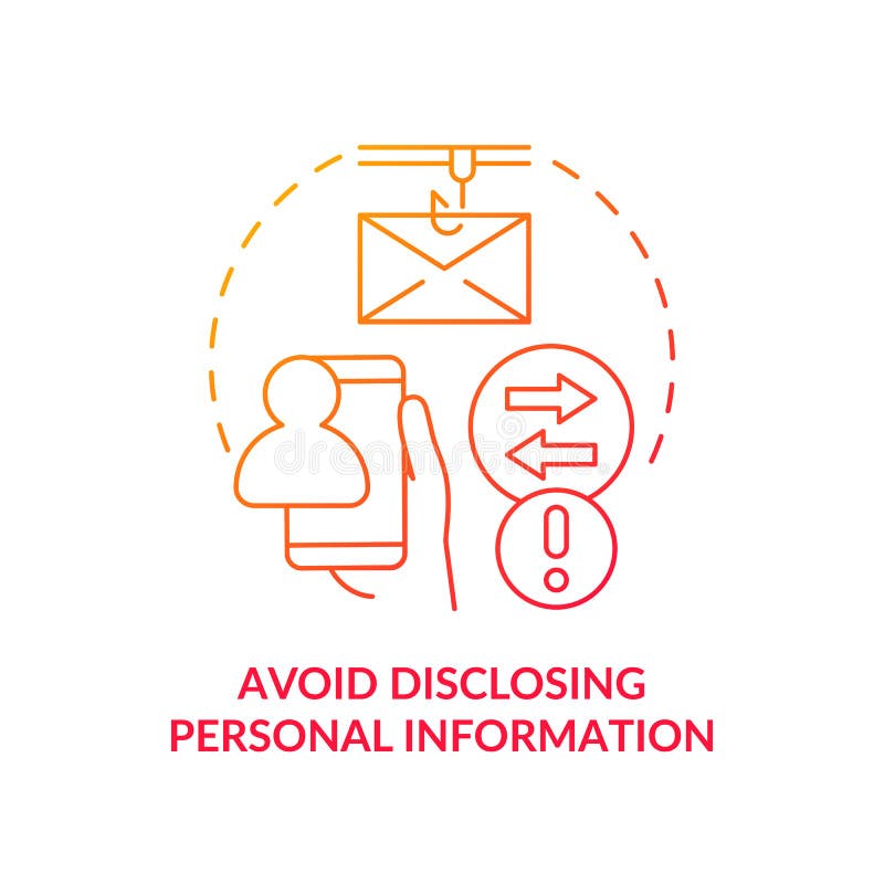 Avoid Disclosing Personal Information Red Gradient Concept Icon Stock ...