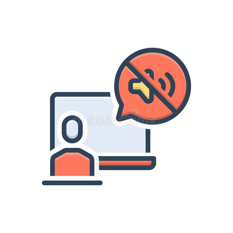 Color Illustration Icon for Avoid Distraction, Avoid and Sound Stock ...