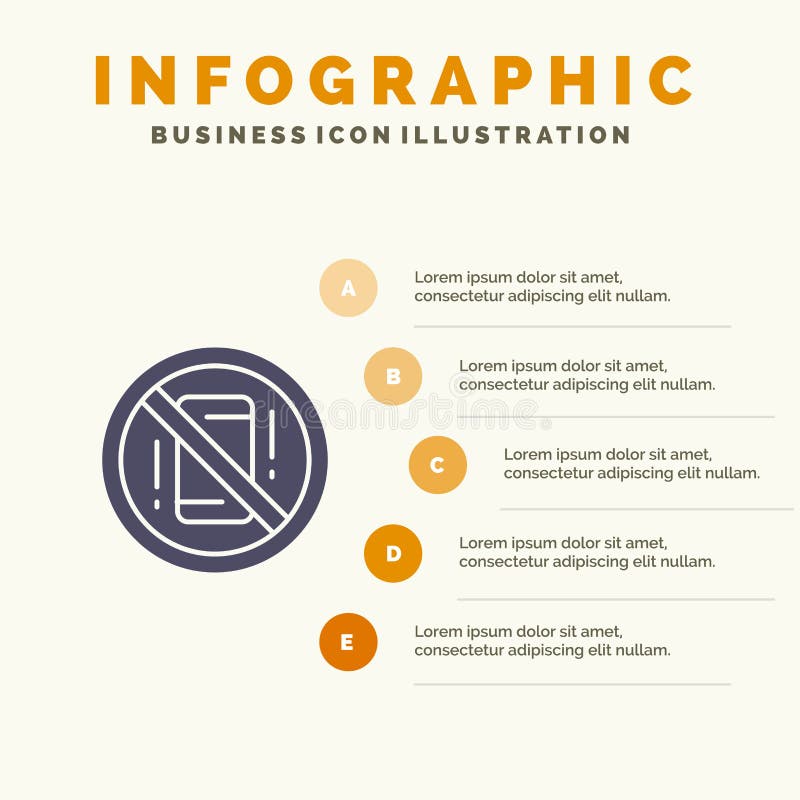 Avoid, Distractions, Mobile, Off, Phone Solid Icon Infographics 5 Steps ...