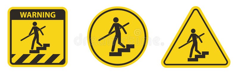 Avoid a Fall Use Handrails Sign Stock Vector - Illustration of alert ...
