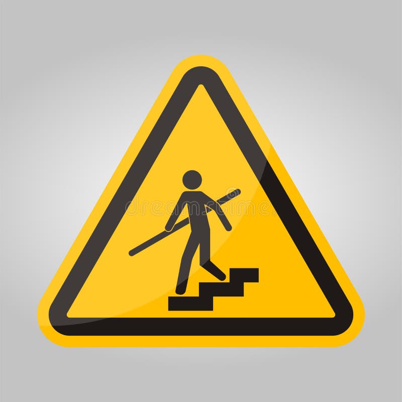 Avoid a Fall Use Handrails Sign Stock Vector - Illustration of banister ...