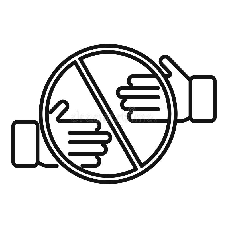 Avoid Hands Contact Icon Outline Vector. Handle Social Distance Stock ...
