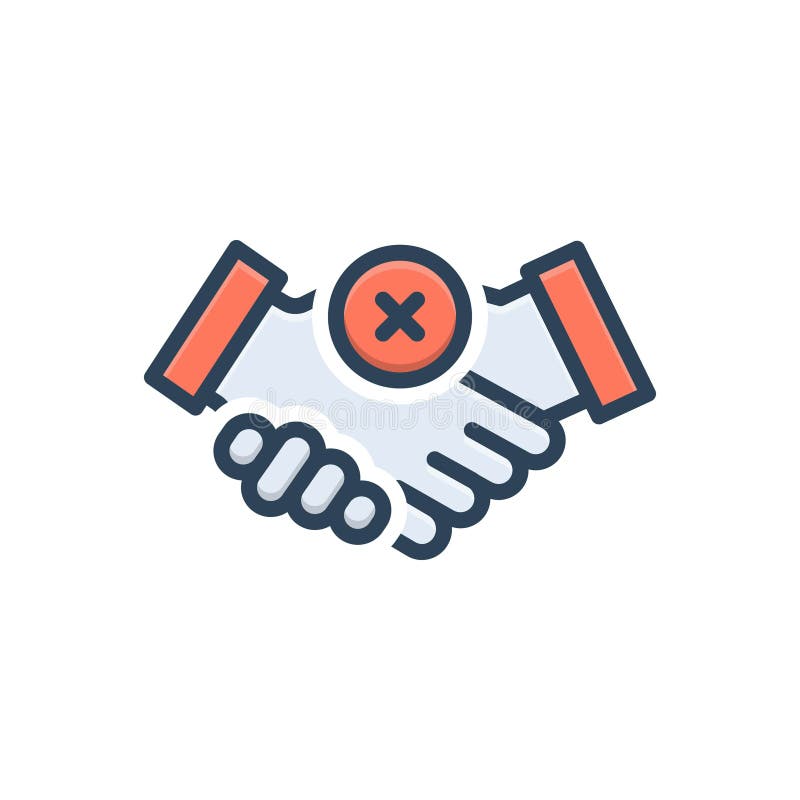 Color Illustration Icon for Avoid Handshake, Prevention and Attention ...