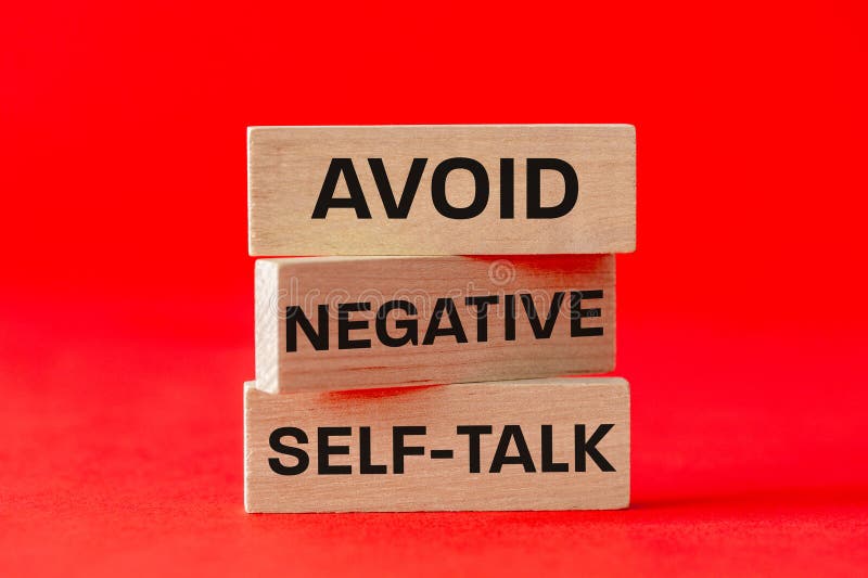Avoid Negative Self Development Symbol, Concept Text on Wooden Blocks ...