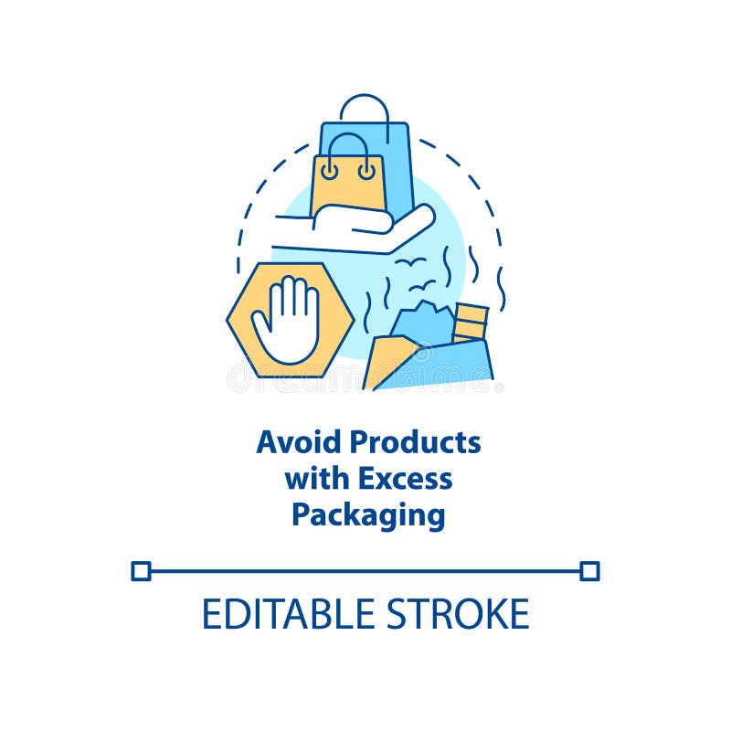 Avoid Products with Excess Packaging Concept Icon Stock Vector ...