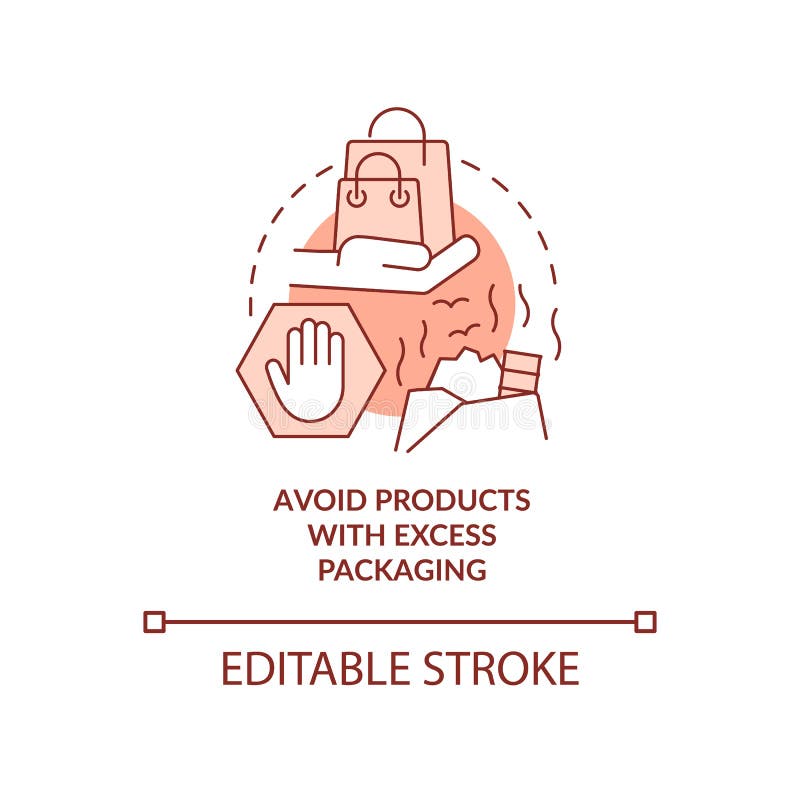Avoid Products with Excess Packaging Terracotta Concept Icon Stock ...