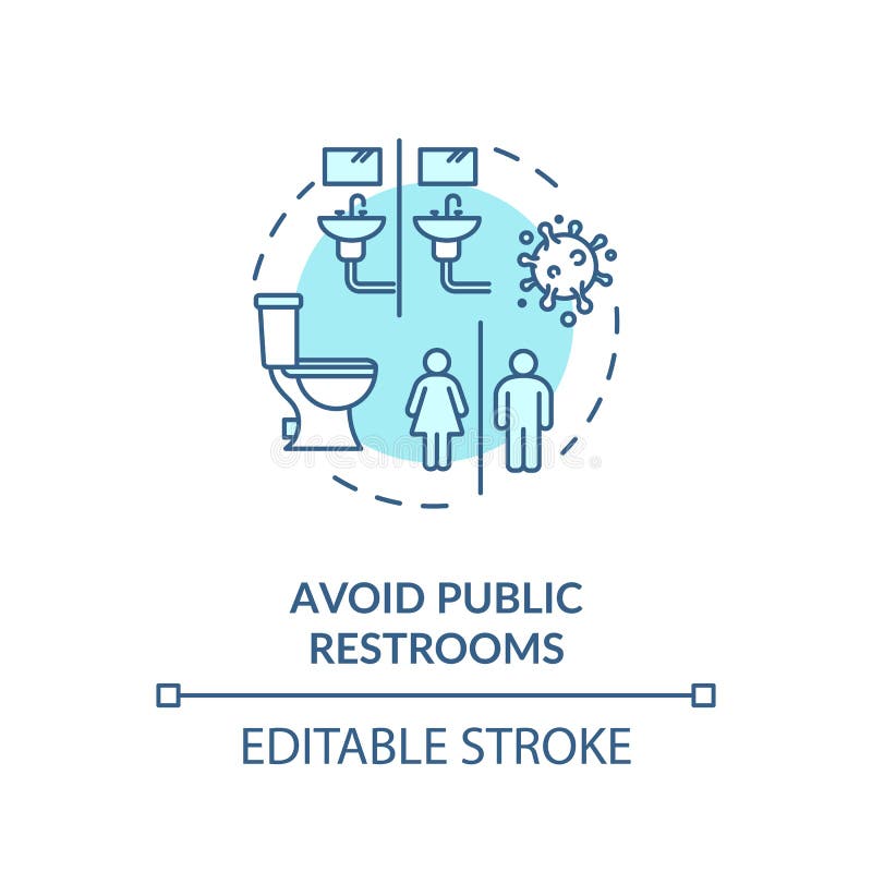 Avoid Public Restrooms Concept Icon Stock Vector - Illustration of ...
