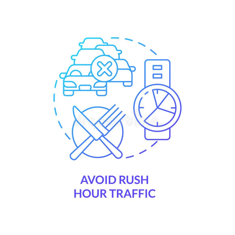 Avoid Rush Hour Traffic Blue Gradient Concept Icon Stock Vector ...