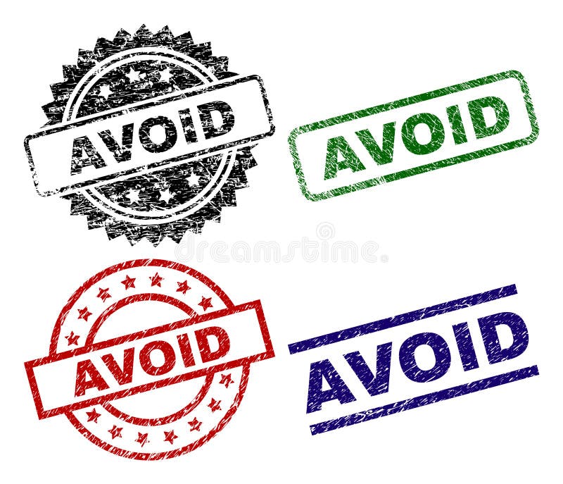 Damaged Textured AVOID Stamp Seals Stock Vector - Illustration of text ...