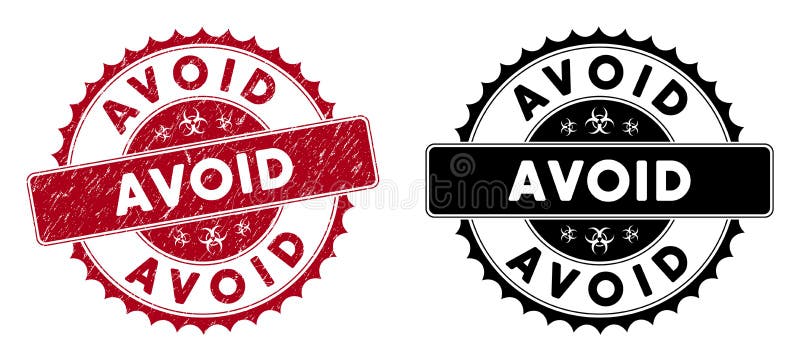 Scratched Avoid Rounded Red Watermark Stock Illustration - Illustration ...