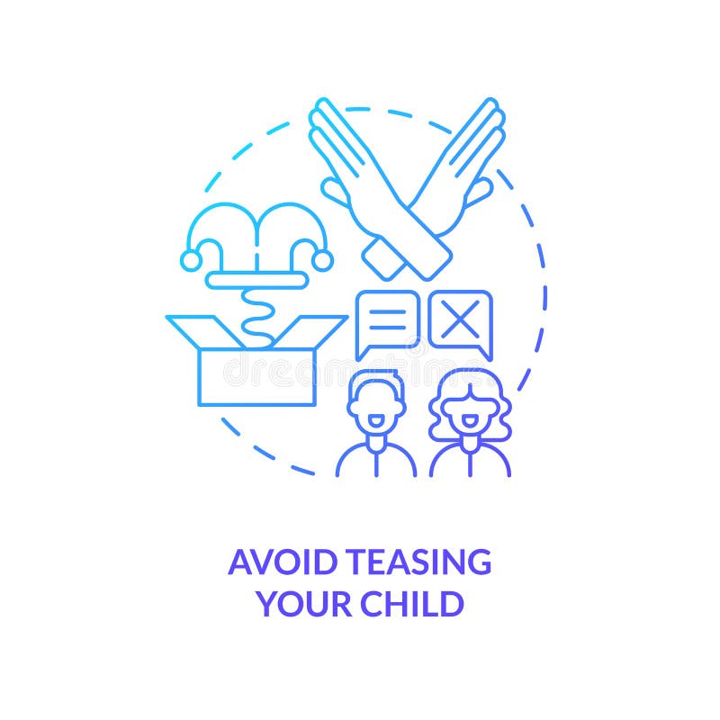Avoid Teasing Your Child Blue Gradient Concept Icon Stock Vector ...