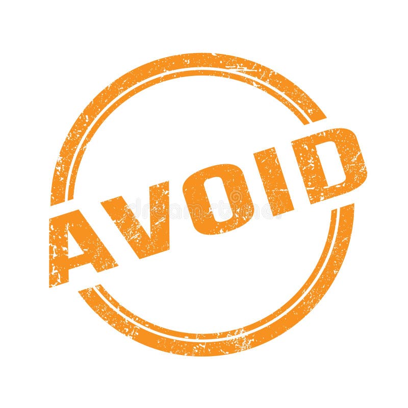 AVOID Text Written on Orange Grungy Round Stamp Stock Illustration ...
