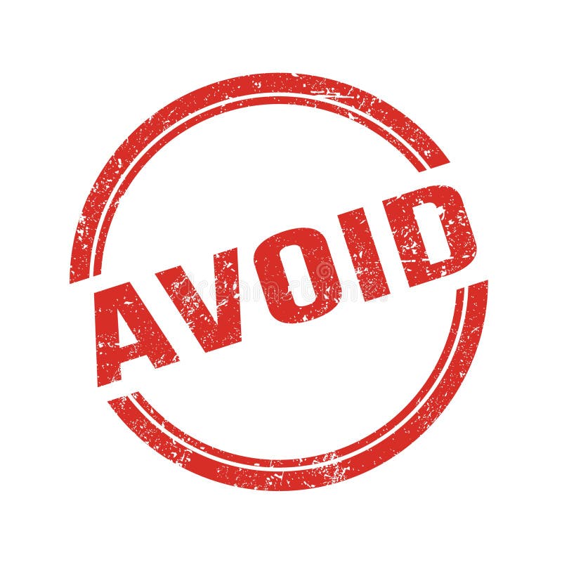AVOID Text Written on Red Grungy Round Stamp Stock Illustration ...