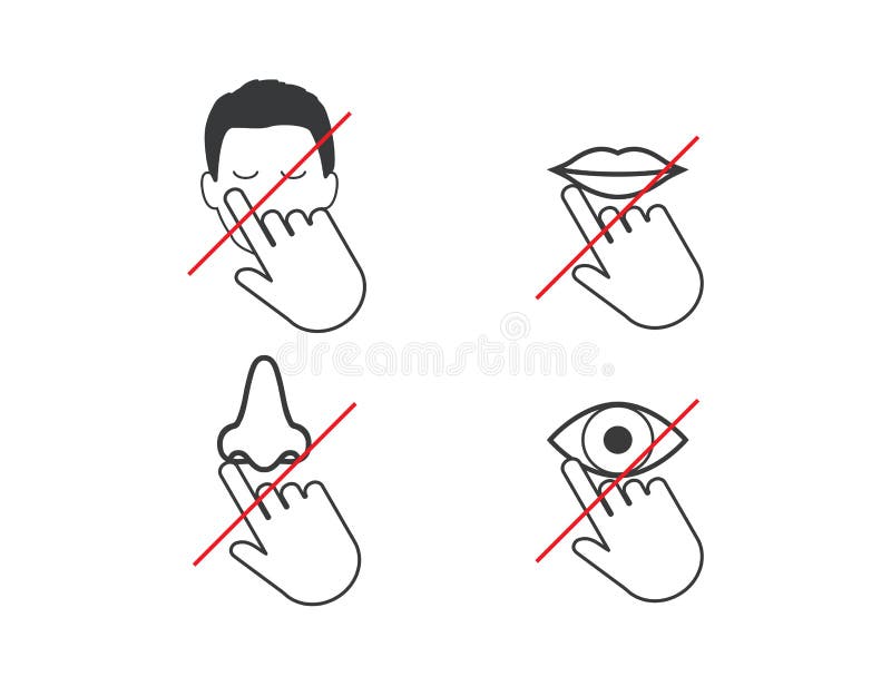 Avoid Touching Your Face. Vector Illustration, Flat Design Stock ...