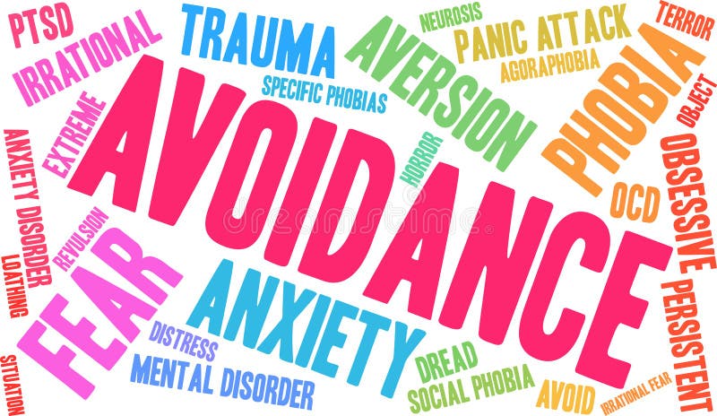 Avoidance Word Cloud stock vector. Illustration of avoidance - 99074557