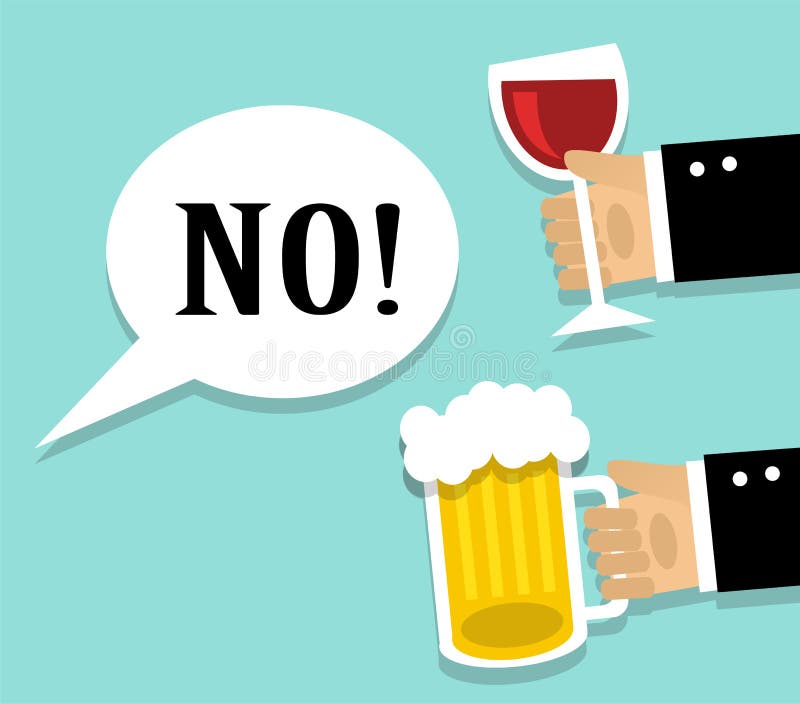 Avoiding alcohol and sober stock vector. Illustration of beer - 69805356