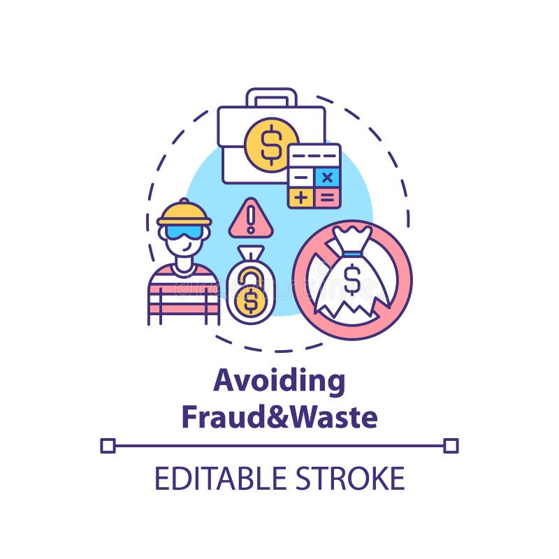 Avoiding Fraud and Waste Concept Icon Stock Vector - Illustration of ...