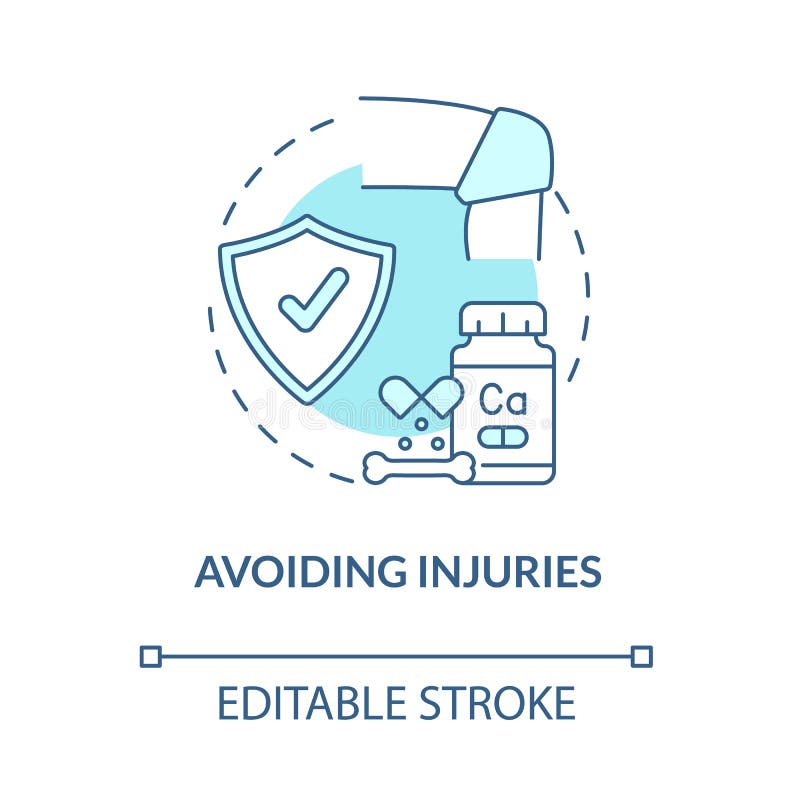 Avoiding Injuries Blue Concept Icon Stock Vector - Illustration of icon ...