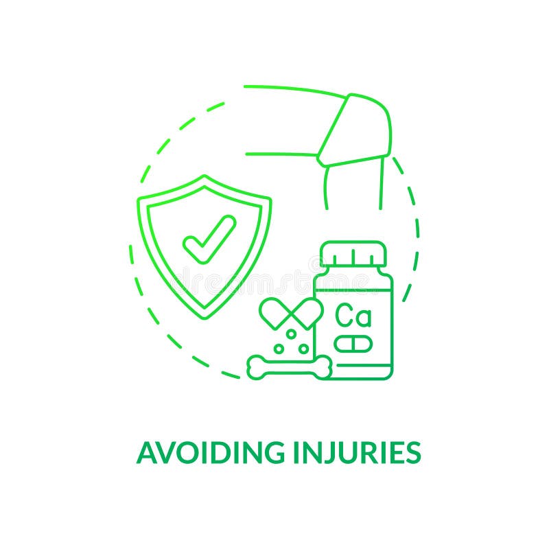 Avoiding Injuries Green Gradient Concept Icon Stock Vector ...