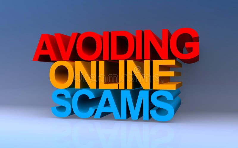 Avoiding Online Scams on Blue Stock Illustration - Illustration of ...