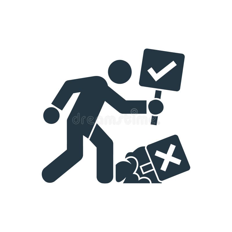Avoiding Trash Icon stock vector. Illustration of correct - 361768475
