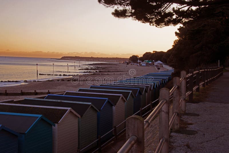 Avon Beach Huts at Christchurch Dorset Stock Image - Image of beach ...
