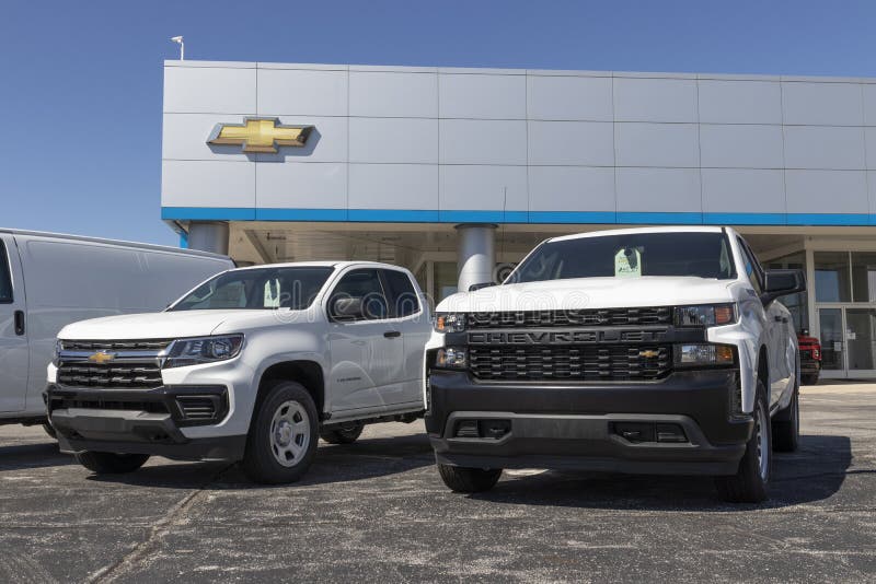 Chevrolet Commercial Heavy Duty Pickup Trucks on Display at a ... Chevrolet Commercial Heavy Duty Pickup Trucks on Display at a ...