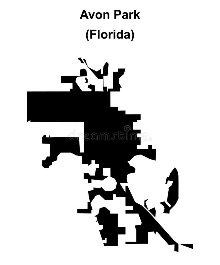 Avon Park outline map stock vector. Illustration of isolated - 357248563