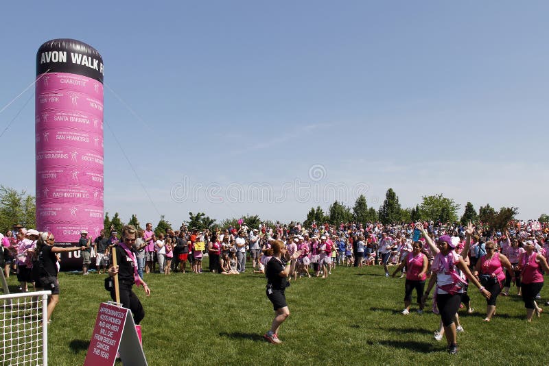 Chicago Avon Walk Participants with Arms Up Editorial Stock Image ...
